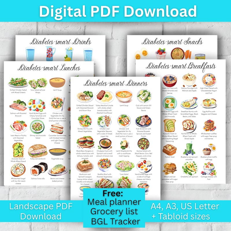 Diabetic Meal Cards - Etsy UK