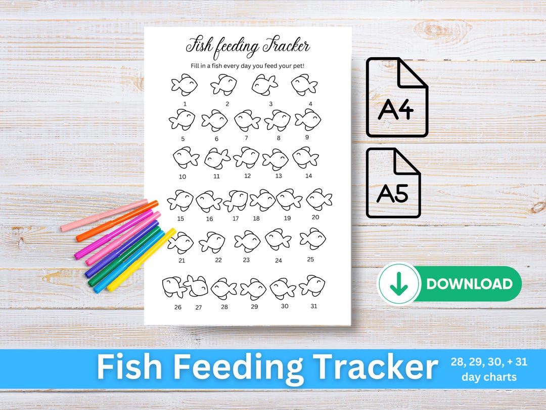 Fish Feeding Chart Pet Feeding Chart Fish Chart Fish Feeding Log Pet ...