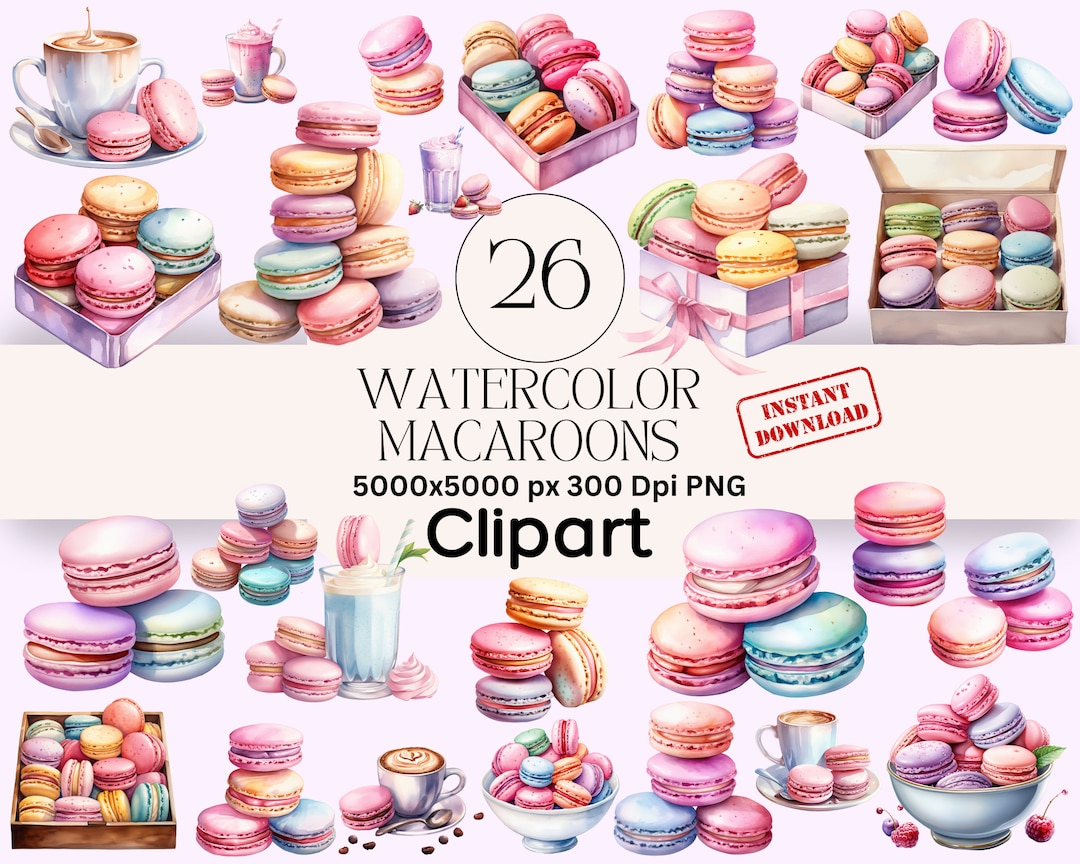 Macaroon Clipart Graphics Bundle PNG Instant Download Scrapbooking Junk ...