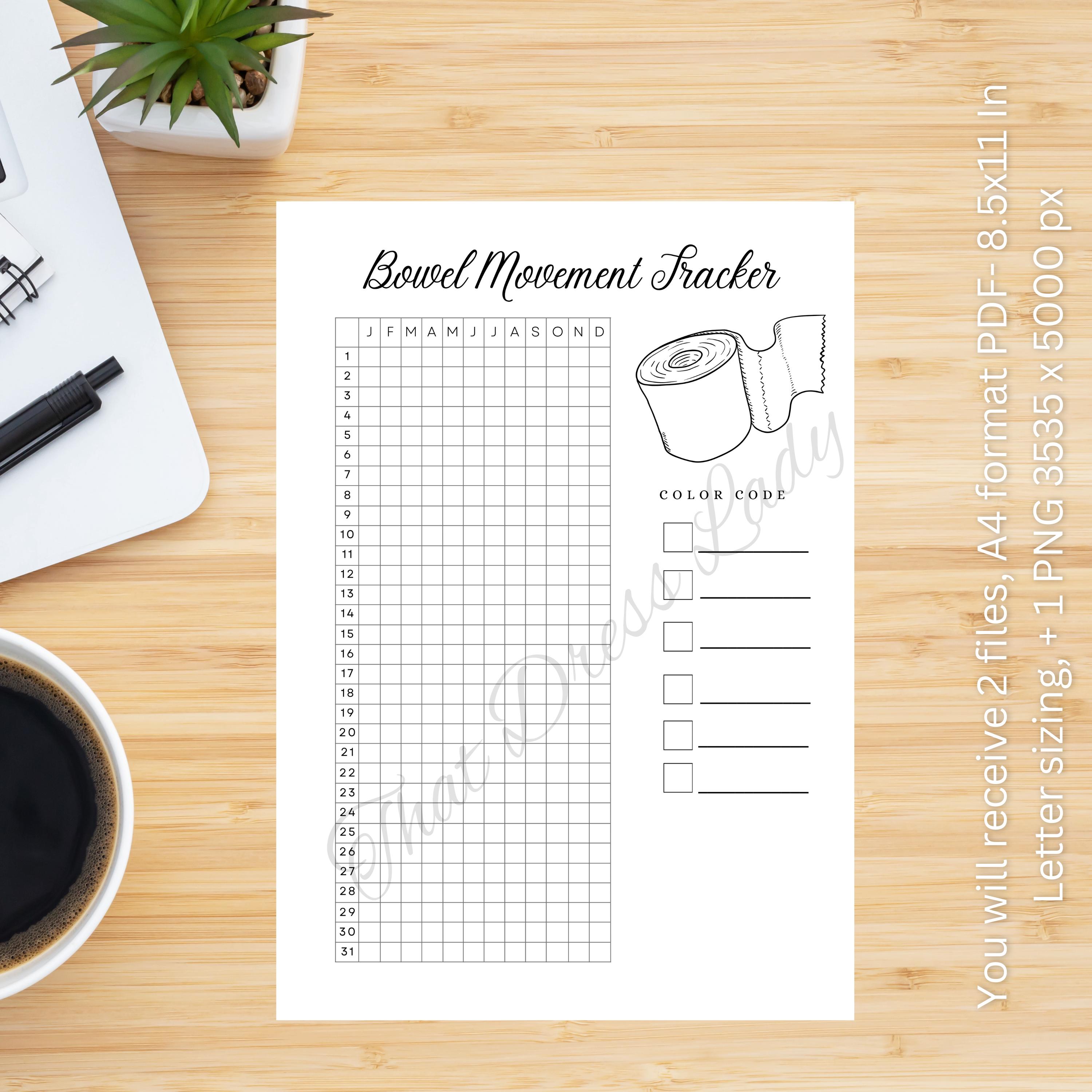 Bowel Movement Tracker Printable Journal Page Planner Page Poop Tracker ...