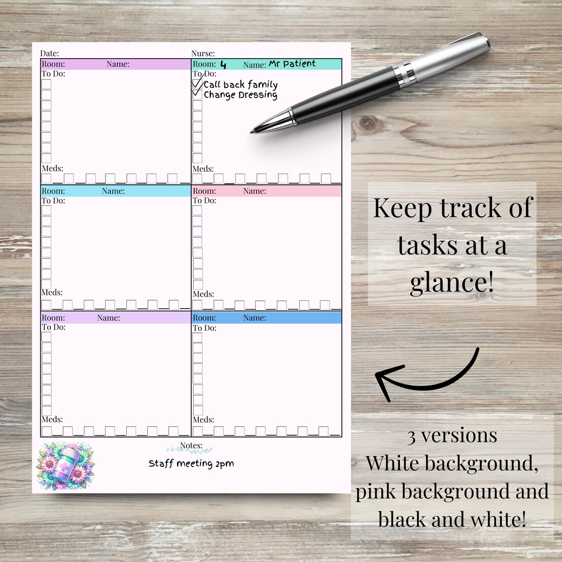 Nursing Shift to Do List Student Nurse Checklist Organized Nursing ...