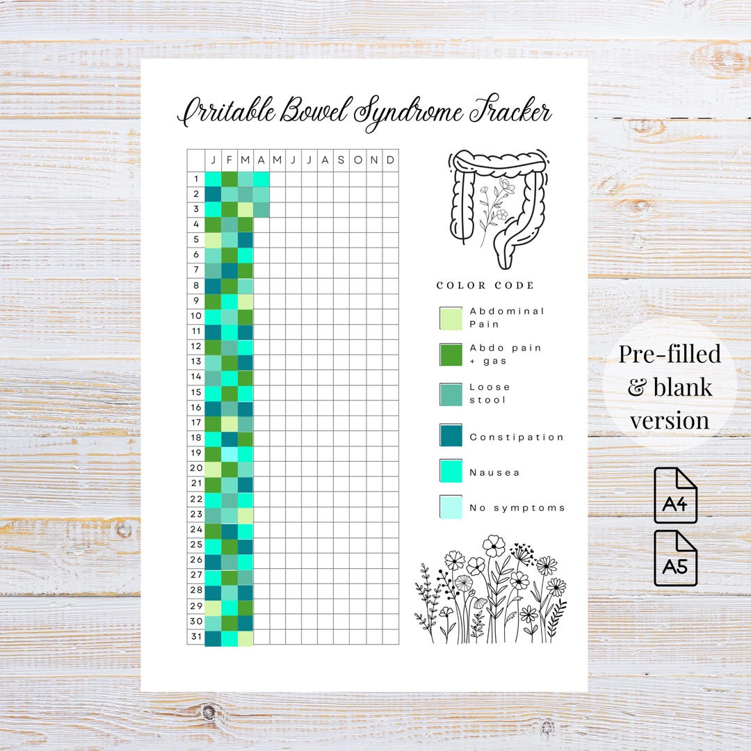 IBS Tracker Printable A5 A4 Page Planner Page Irritable Bowel Syndrome ...