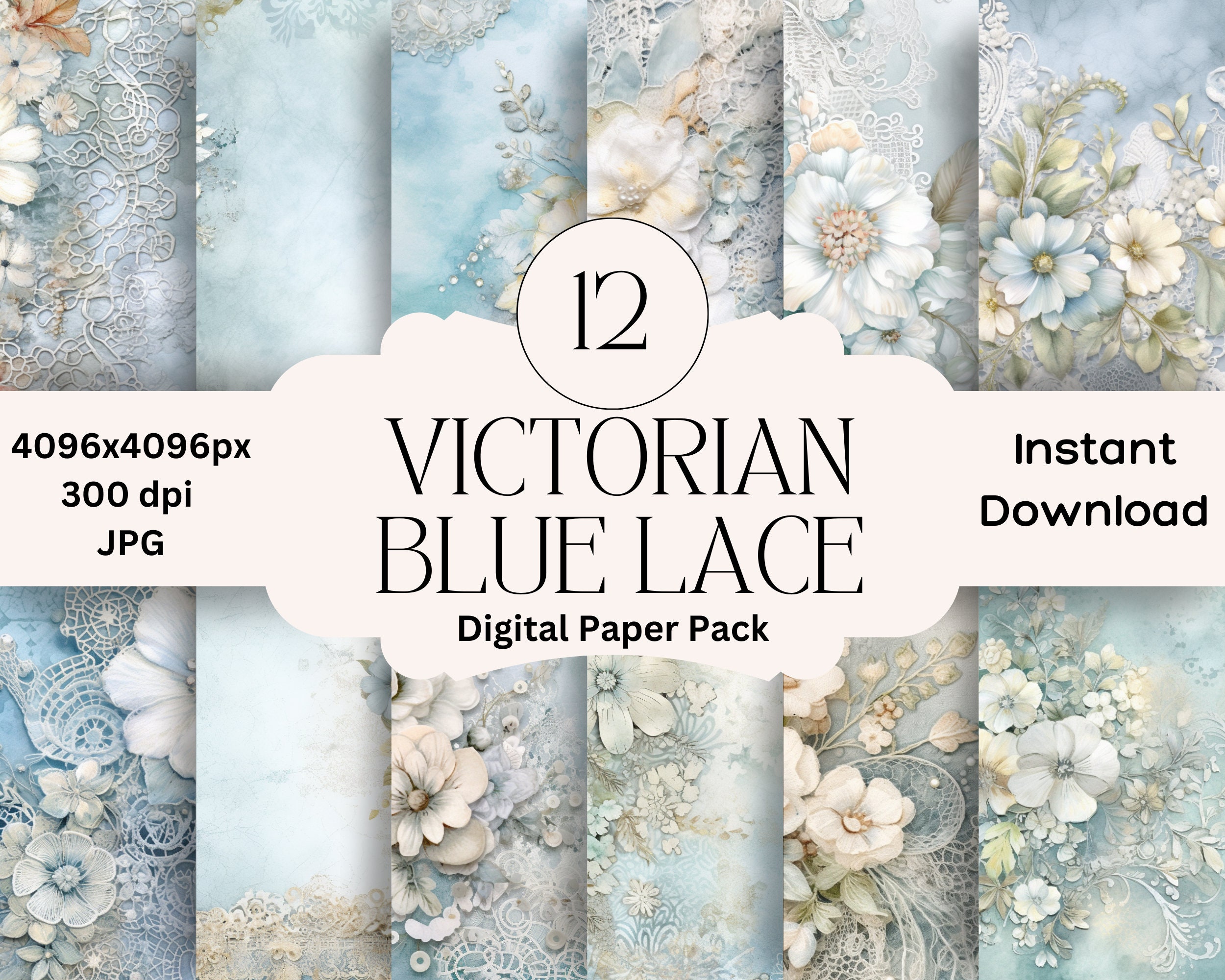 Vintage Victorian Lace Digital Paper Set Pink Floral Junk - Etsy UK