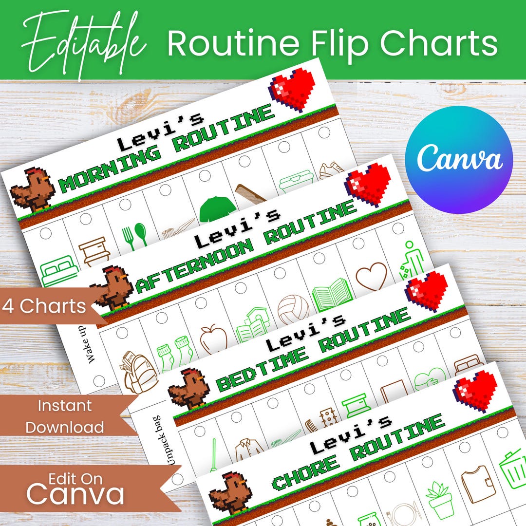 Gamer Routine Flip Chart Morning Routine Bedtime Routine Kids Routine ...