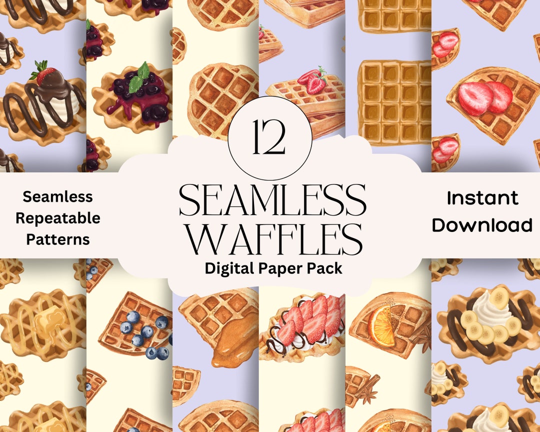 Watercolor Waffles Digital Paper Set Gatsby Junk Journal Paper Cafe ...