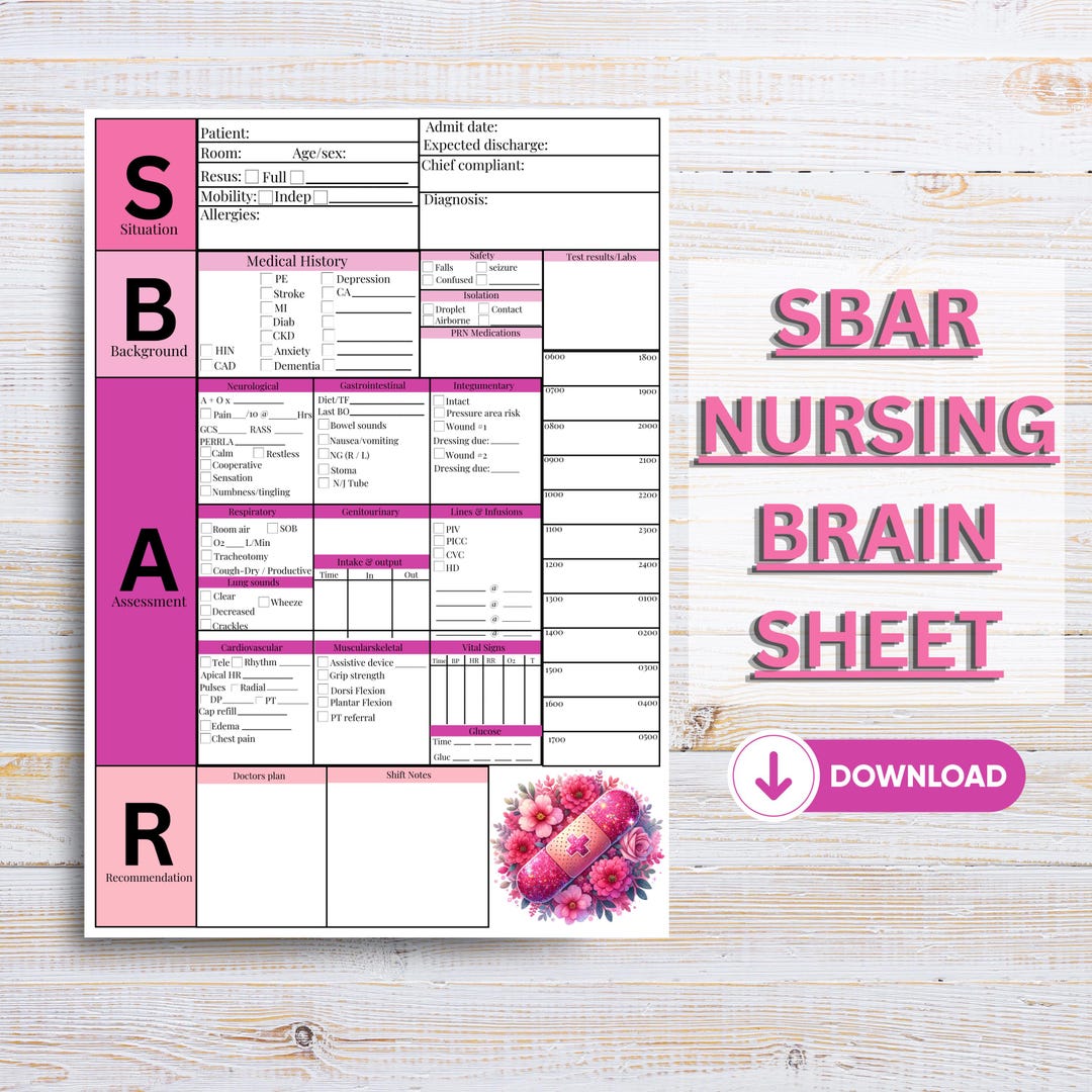 SBAR Nurse Report Sheet for Nursing Student Med Surg SBAR Report Sheet ...