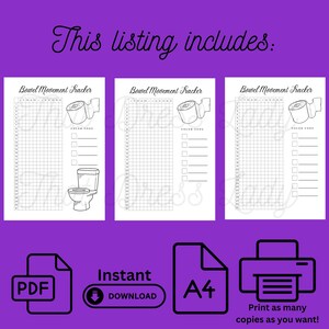 Bowel Movement Tracker Printable Journal Page Planner Page Poop Tracker ...