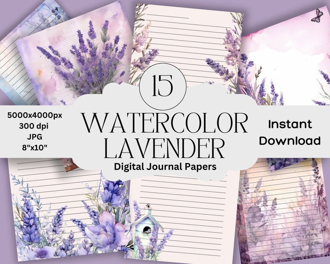 Lavender Digital Journal Paper Set Junk Journal Paper Printable Digital ...