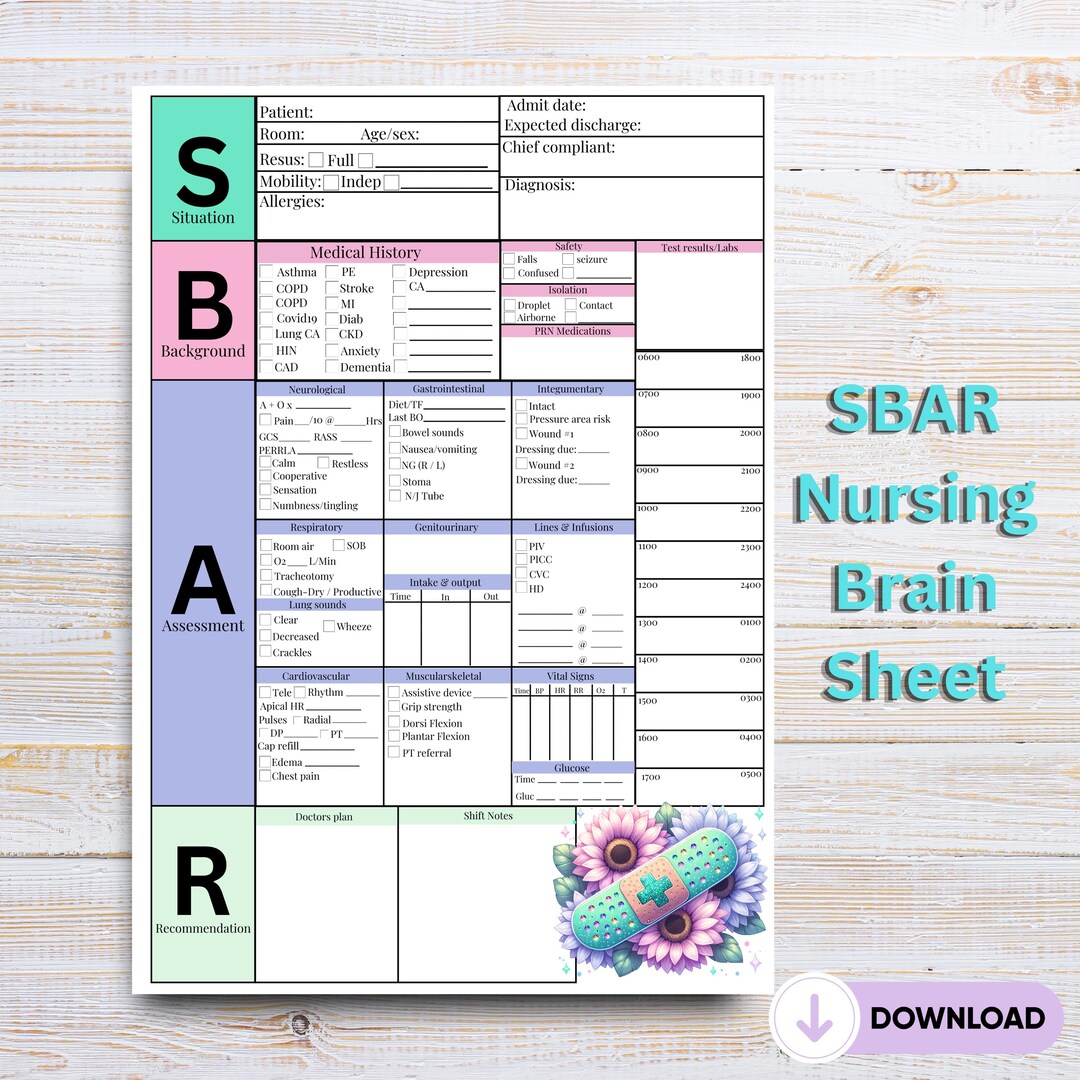 SBAR Nurse Report Sheet for Nursing Student Med Surg SBAR Report Sheet for Nursing Student SBAR ...