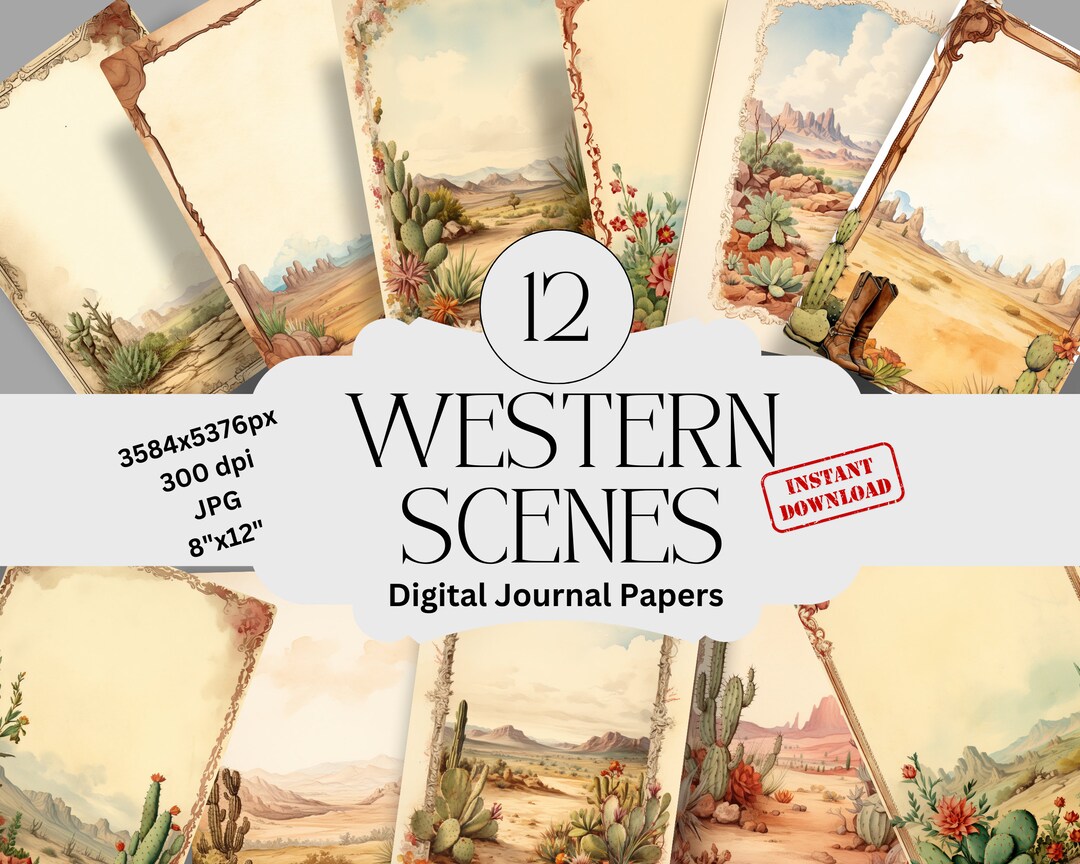 Western Digital Journal Paper Set Farm Journal Paper Printable Digital ...