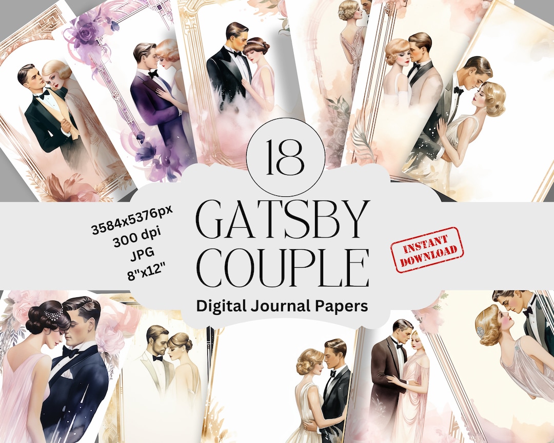 Gatsby Digital Journal Paper Set Junk Journal Paper Printable Digital ...