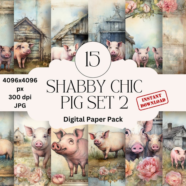 Pig Digital Paper - Etsy