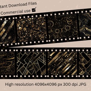 Black and Gold Glam Digital Paper Set Junk Journal Paper Printable ...