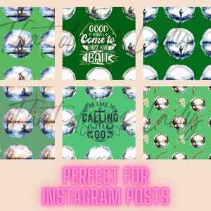 Fishing Digital Paper Set Instant Download Scrapbooking Fishing ...
