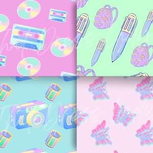90s Nostalgic Digital Paper Set Scrapbook & Craft (digital Download ...