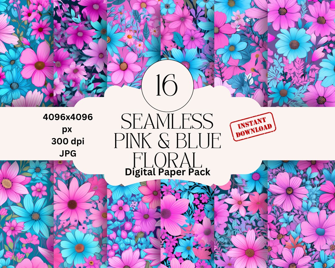 Seamless Spring Flowers Digital Paper Junk Journal Paper Printable ...