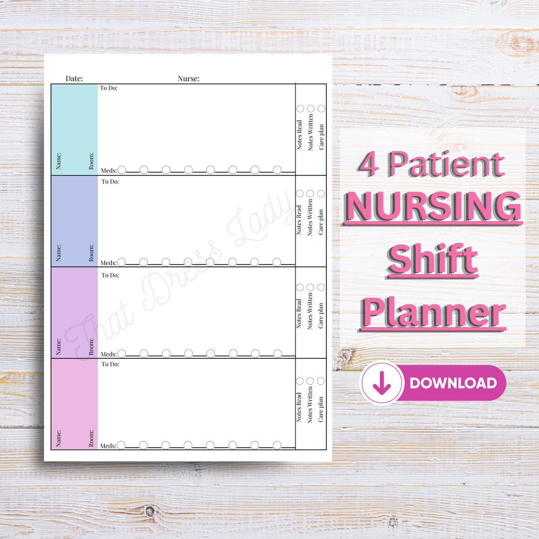 Nursing Shift to Do List Student Nurse Checklist Organized Nursing ...