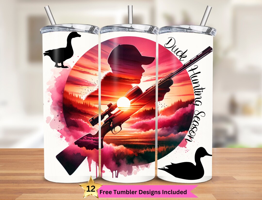 Duck Hunting Tumbler Wrap 20oz Skinny Sublimation Tumbler Design PNG ...