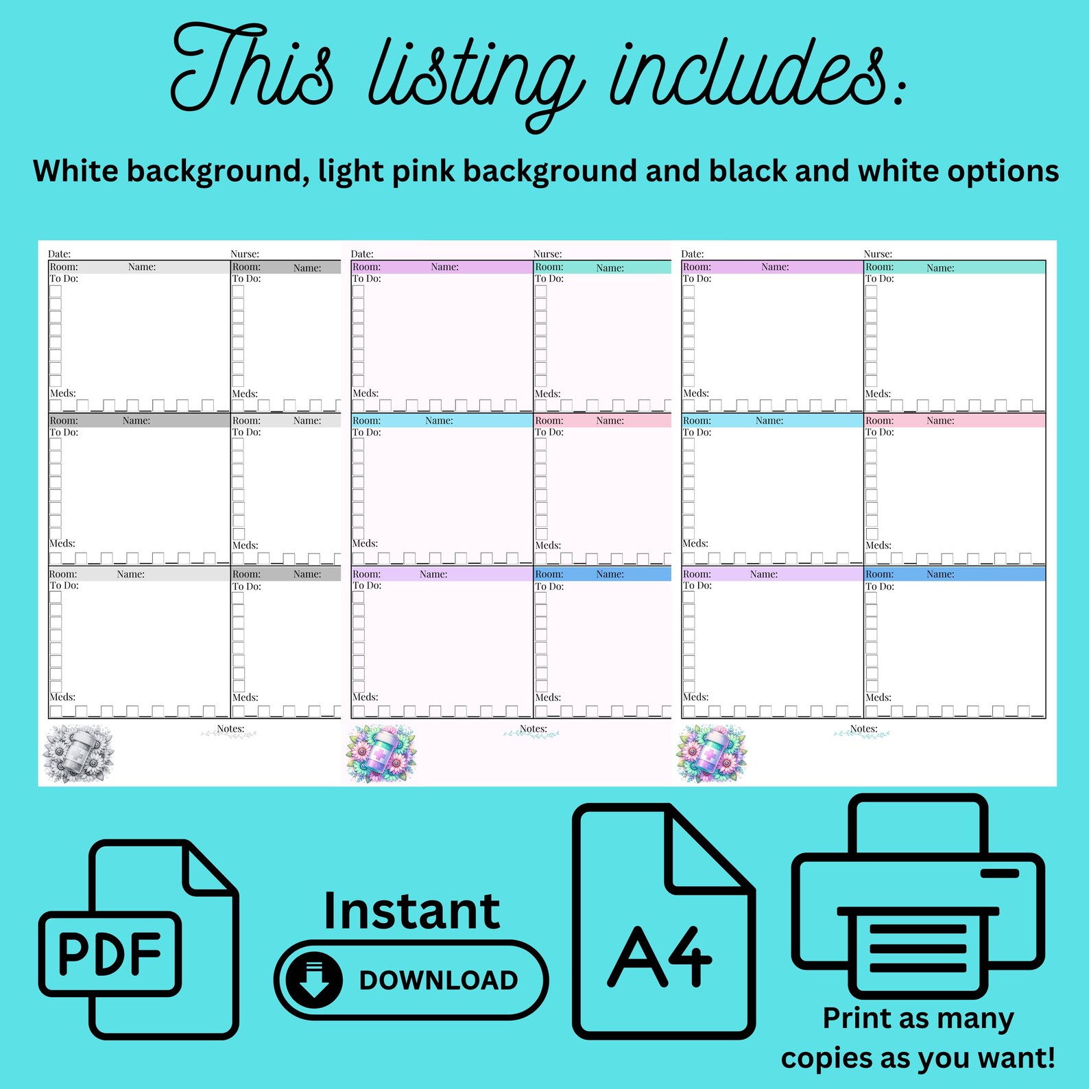 Nursing Shift to Do List Student Nurse Checklist Organized Nursing ...