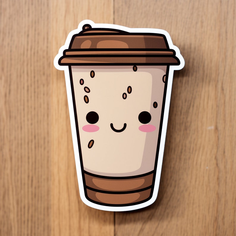 Kawaii Coffee Stickers, COLLECTION 1, Laminated, Vinyl Stickers, Laptop ...