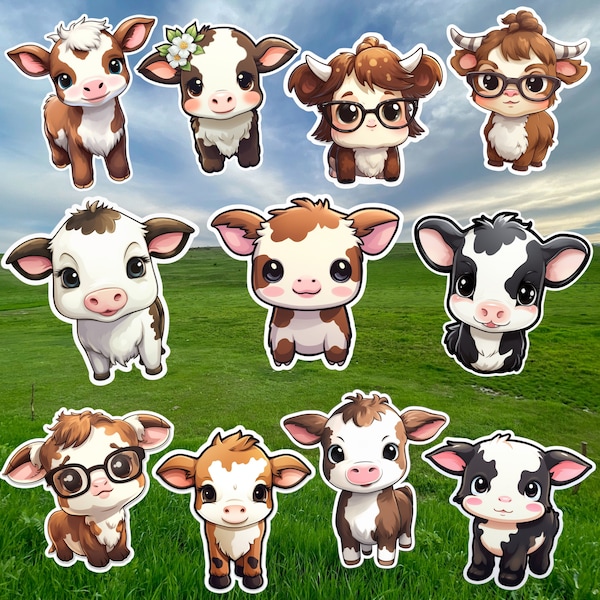 Cute Cow Print Stickers - Etsy