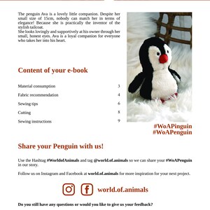 PDF Sewing Pattern - Penguin Stuffed Animal/plush Toy - 14 Cm | ENGLISH ...
