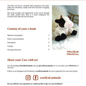 PDF Sewing Pattern - Cow Stuffed Animal/plush Toy - 22 Cm | ENGLISH - Etsy