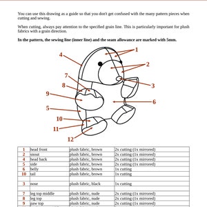 PDF Sewing Pattern - Mole Stuffed Animal/plush Toy - 16 Cm | ENGLISH - Etsy