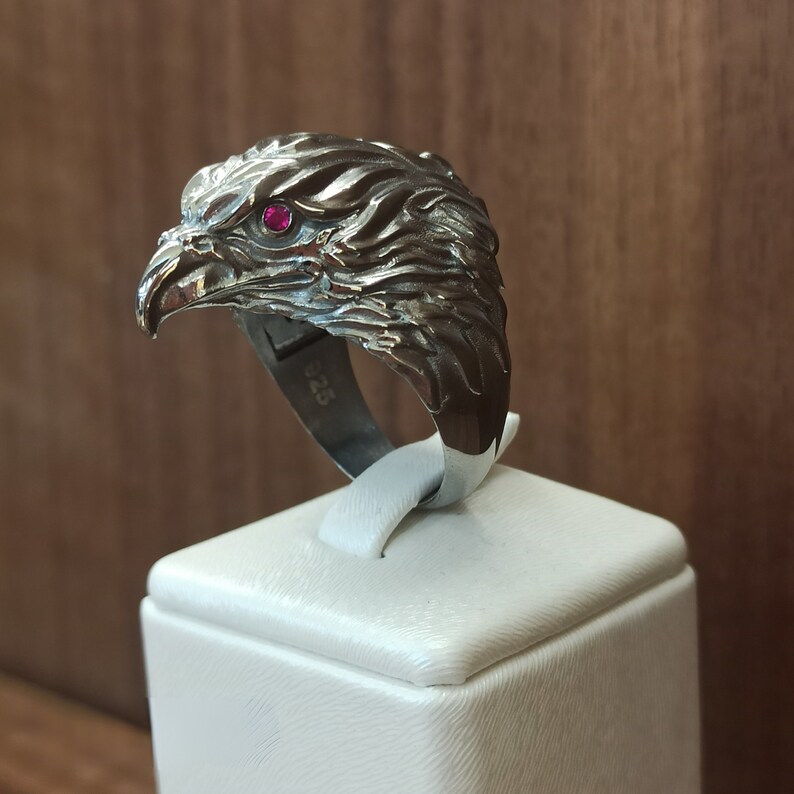 Eagle Head Men's 925k Silver Handmade Ring Eagle Unique - Etsy