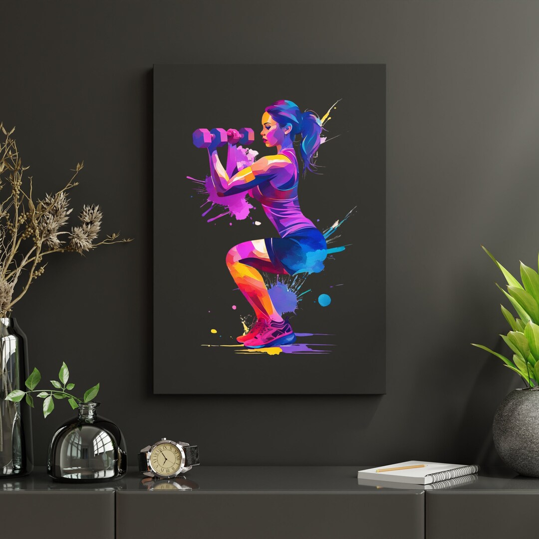 Fitness Wall Art Gym Poster Watercolor Poster Home Gym Wall Art Instant ...