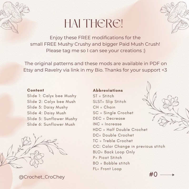 Mush Crush Flower Mods (not Actual Pattern!), Sunflower, Daisy, Calyx ...