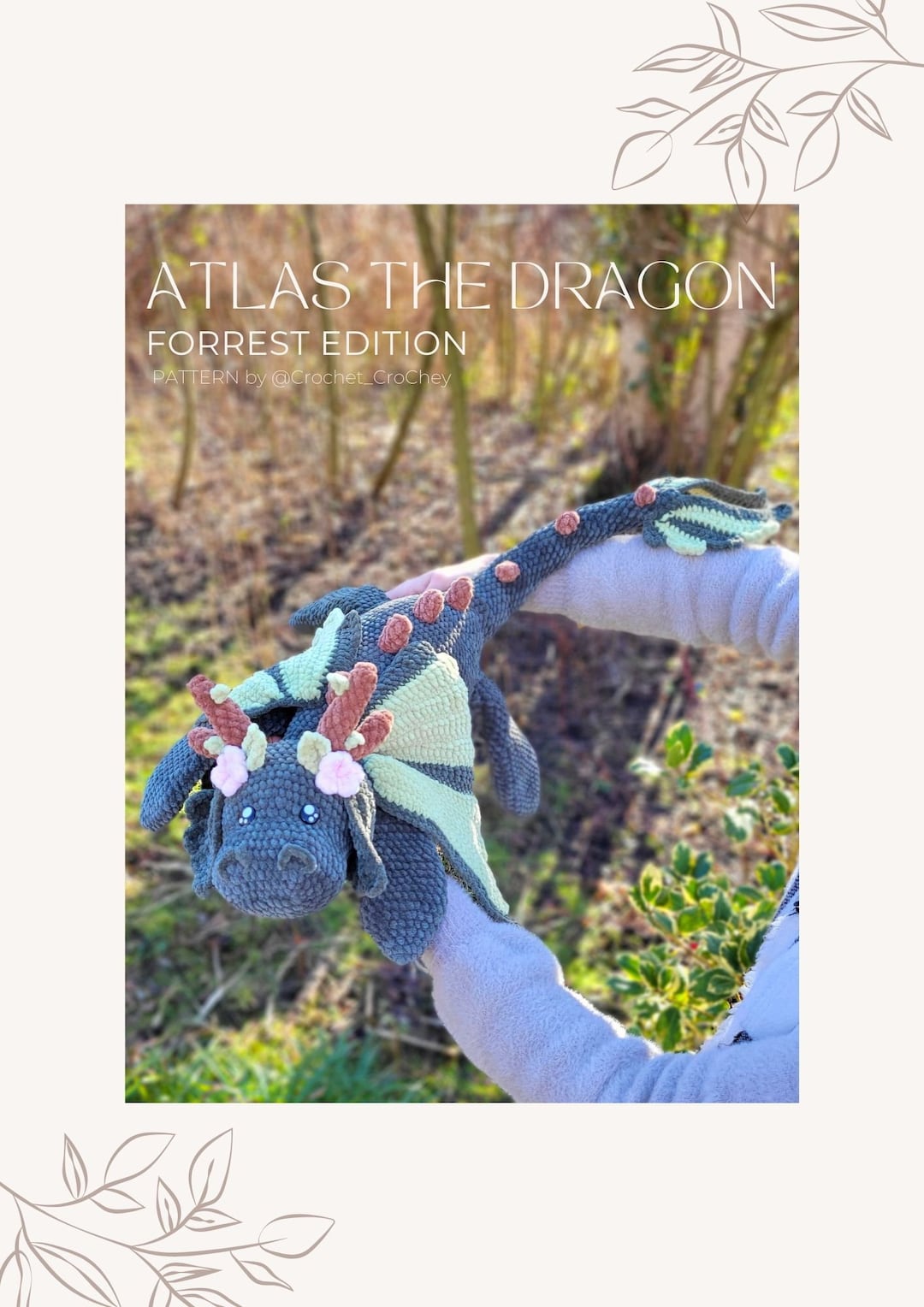 Atlas the Forrest Dragon, PDF Crochet Amigurumi Dragon Pattern, Big ...