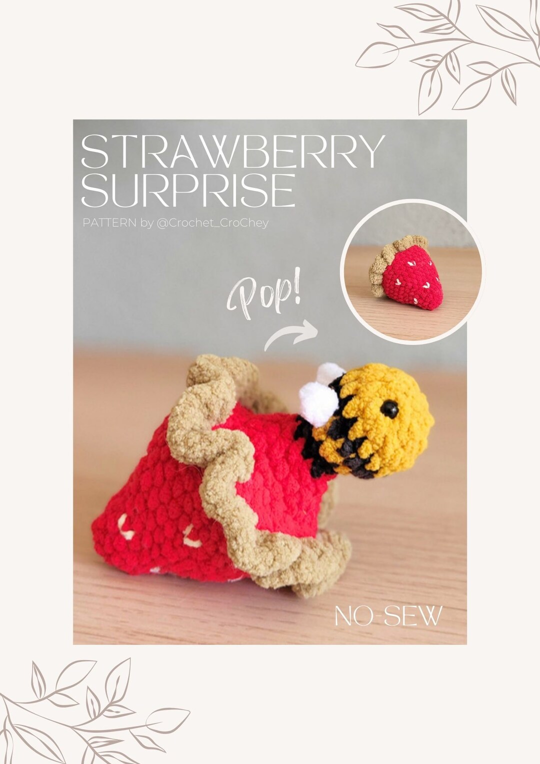 Strawberry Surprise Pops Pdf Crochet Pattern, Quick and Easy No-sew ...