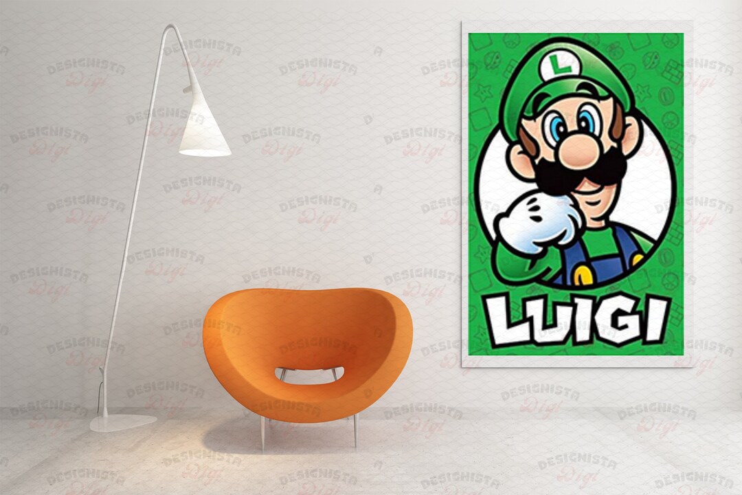 Super Mario Luigi Circle Logo Poster Pngsuper Mario Bros Logo - Etsy