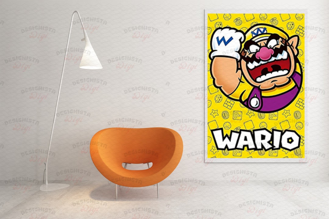 Super Mario Wario Pngwario Circle Logo Pngwario Wall Art - Etsy New Zealand