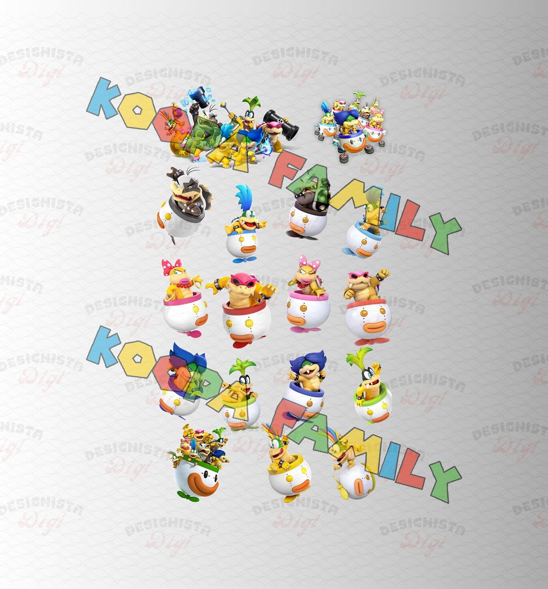 Super Mario Koopalings Png BundleSuper Mario Koopa Family Png - Etsy ...