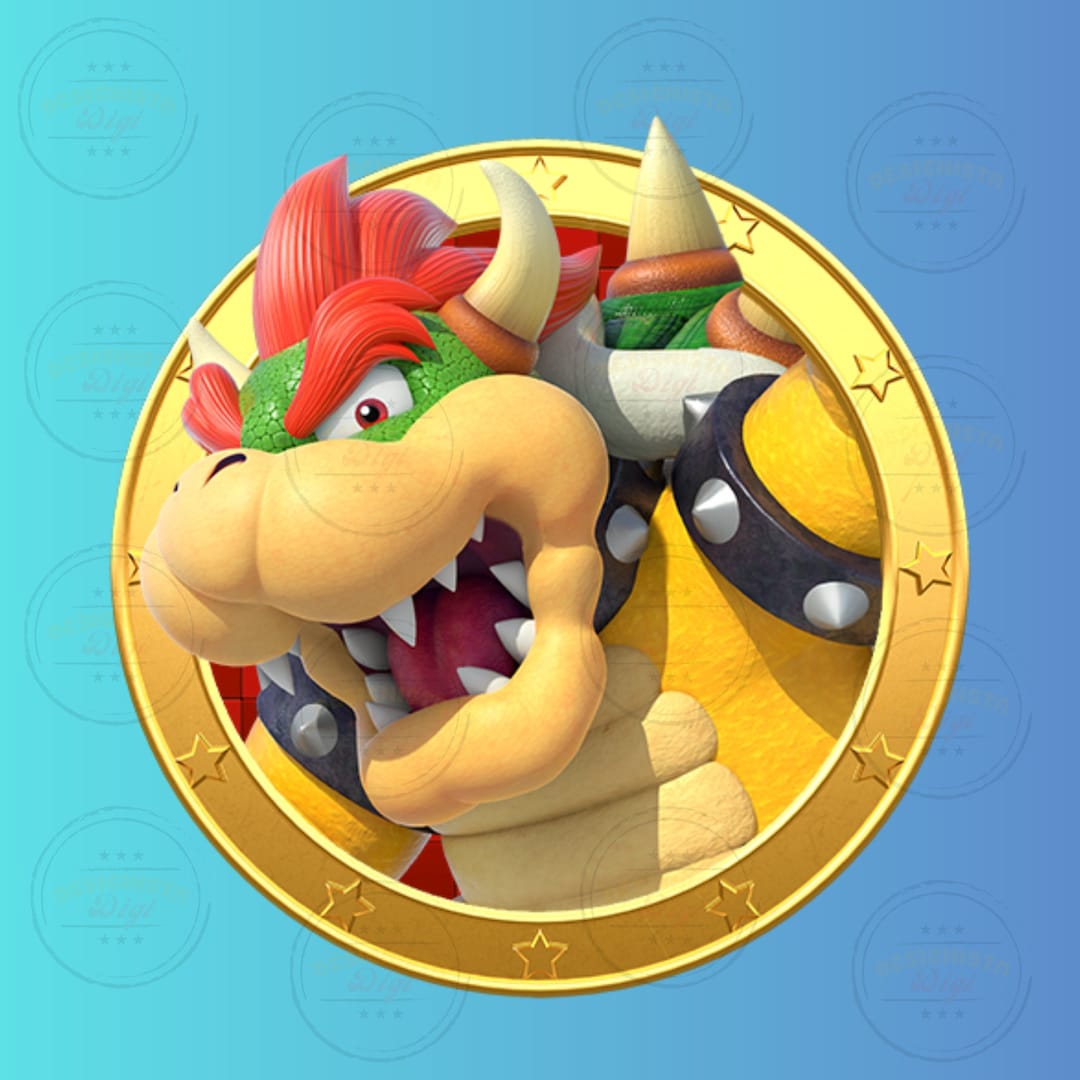 Super Mario Bowser Golden Circle Png Bowser Circle Png - Etsy México