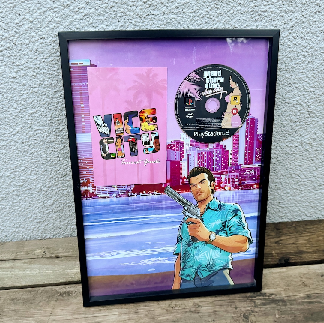 Framed Original Disc of GTA Vice City Artwork - Etsy