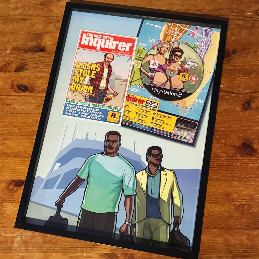 Framed Original Disc of GTA Vice City Stories Artwork - Etsy UK