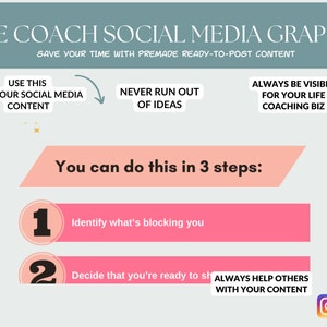 30 Life Coach Instagram Post Canva Template Life Coach - Etsy