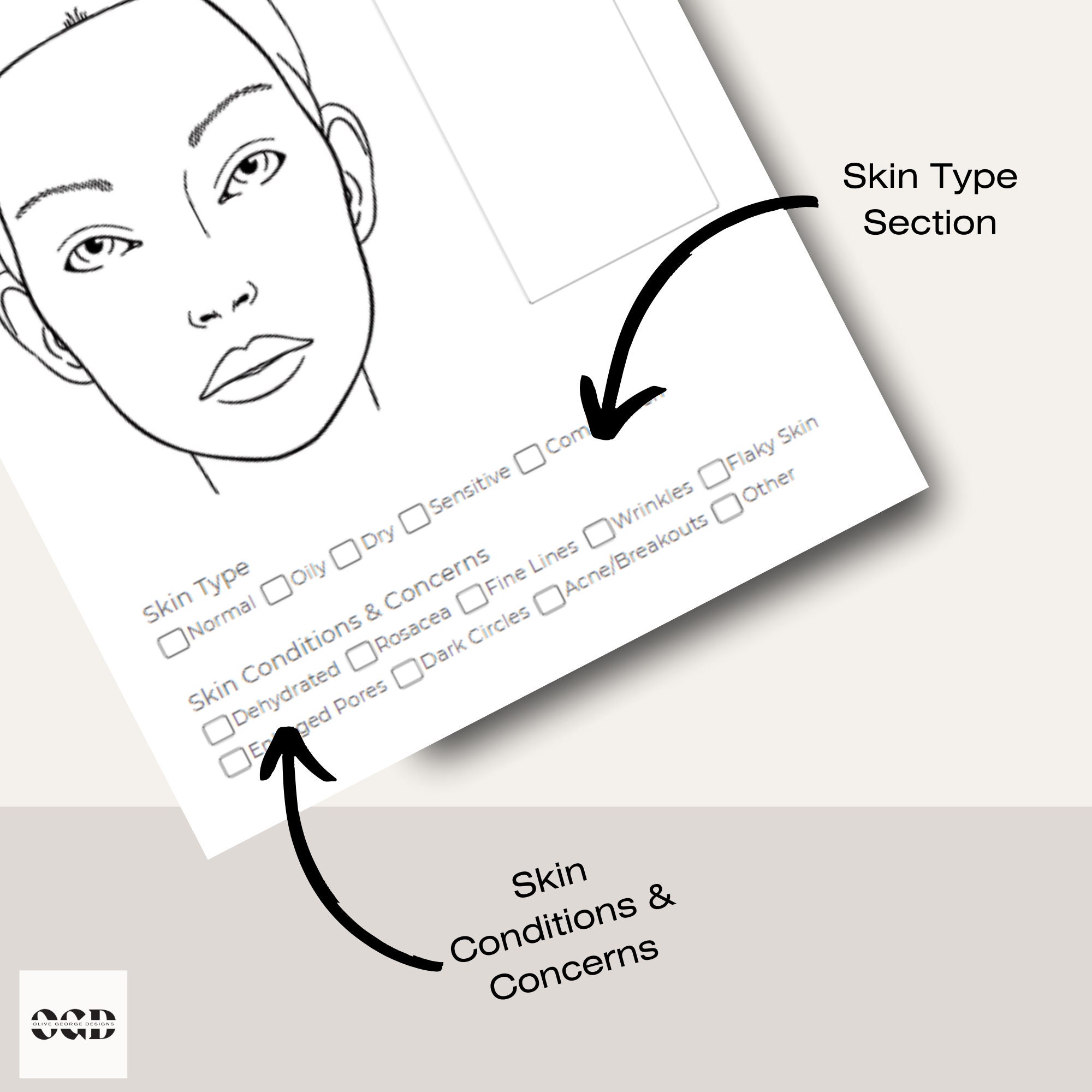 Skin Analysis Form | Editable Facial Template | Facial Treatment Form ...