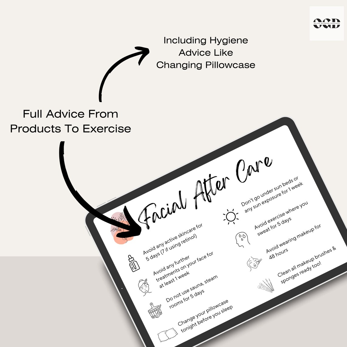 Editable Facial Aftercare Card Template, Facial Treatment Post Care ...