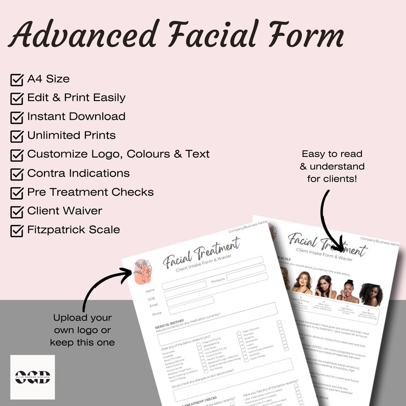 Advanced Facial Consult Form Template - Editable Template - Facial ...