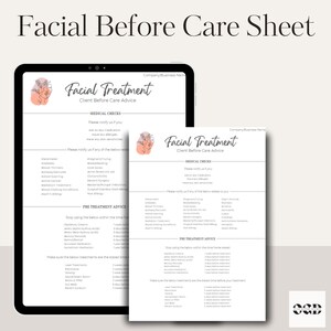 Facial Before Care | Facial Client Checks | Advanced Facial Before Care ...