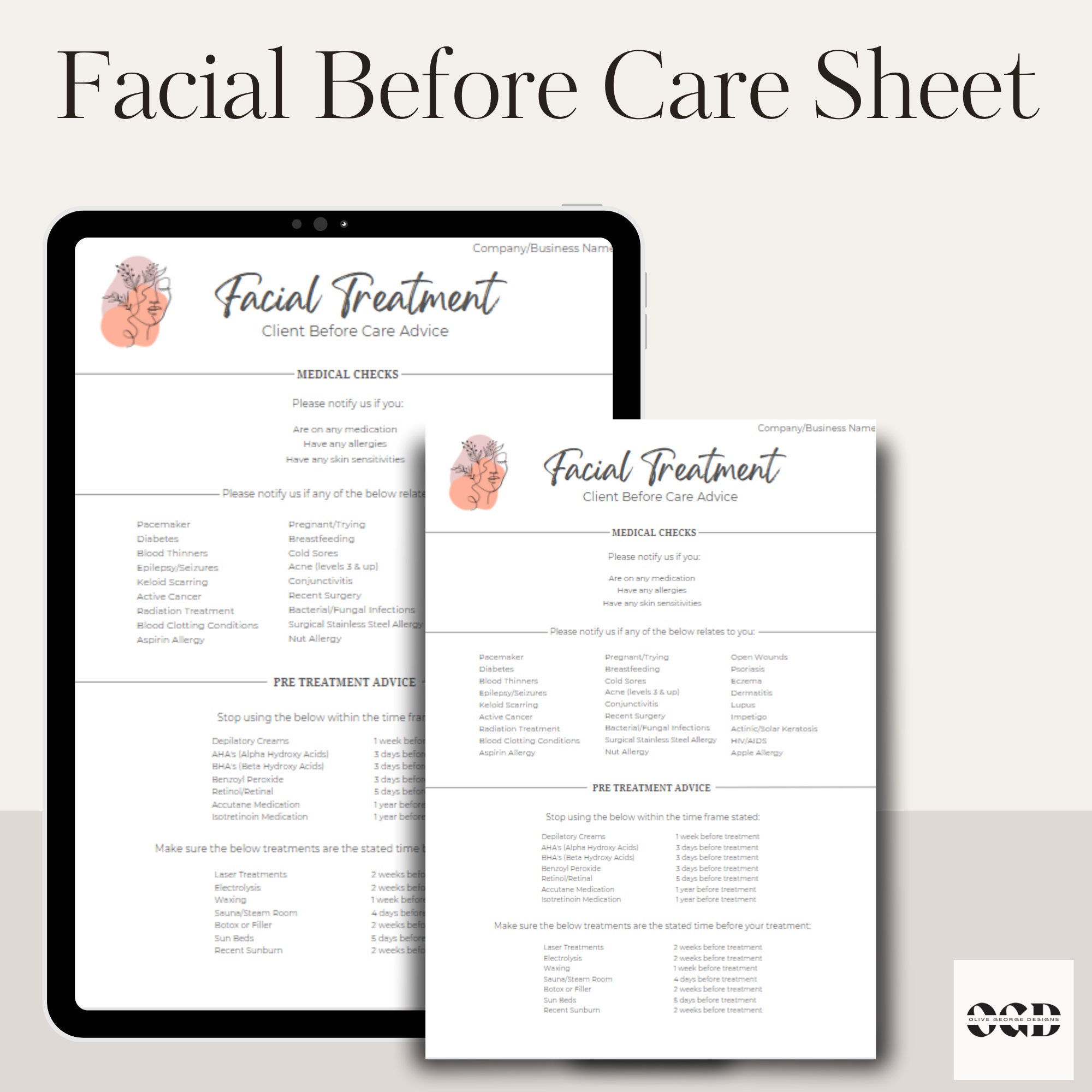 Facial Before Care | Facial Client Checks | Advanced Facial Before Care ...