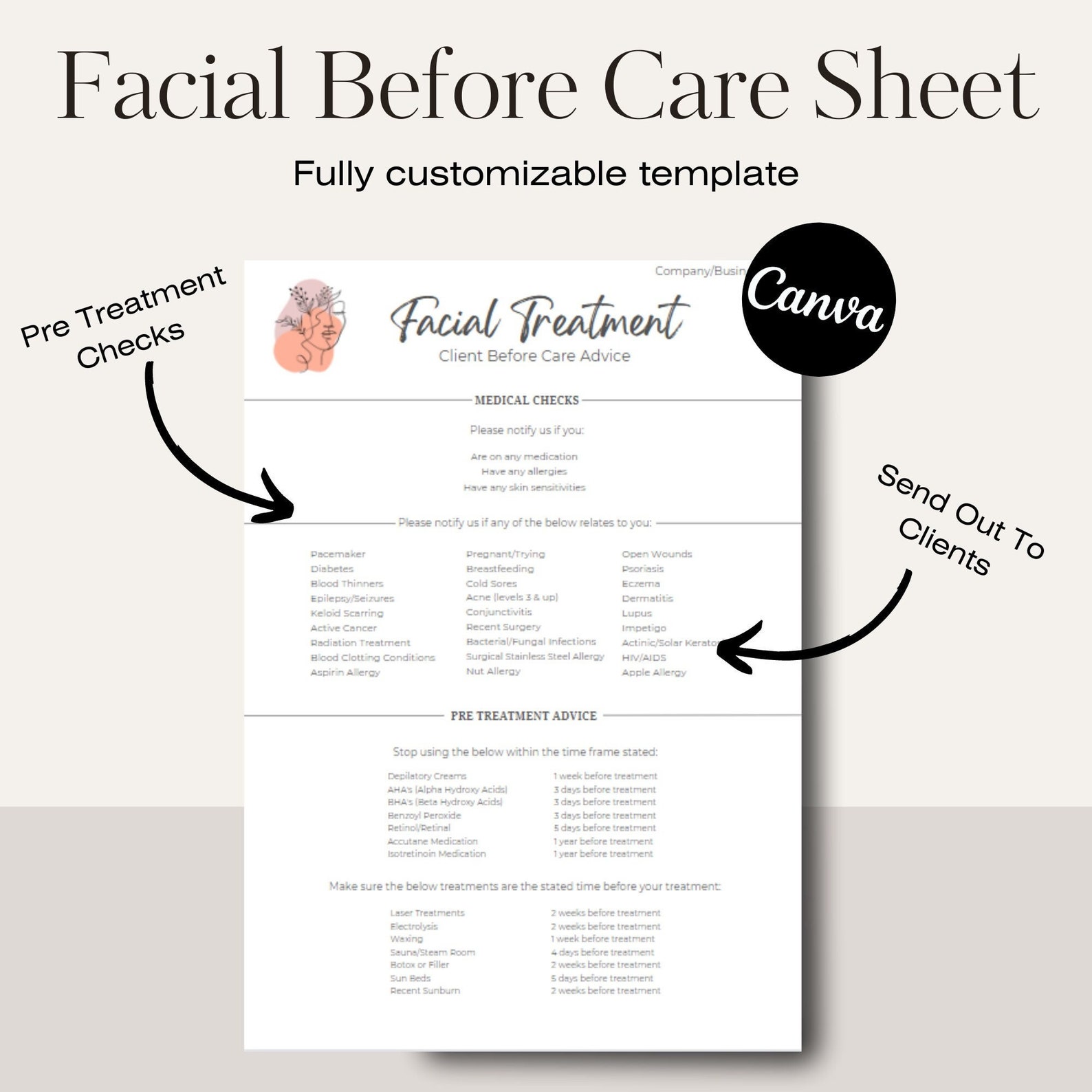 Facial Before Care | Facial Client Checks | Advanced Facial Before Care ...