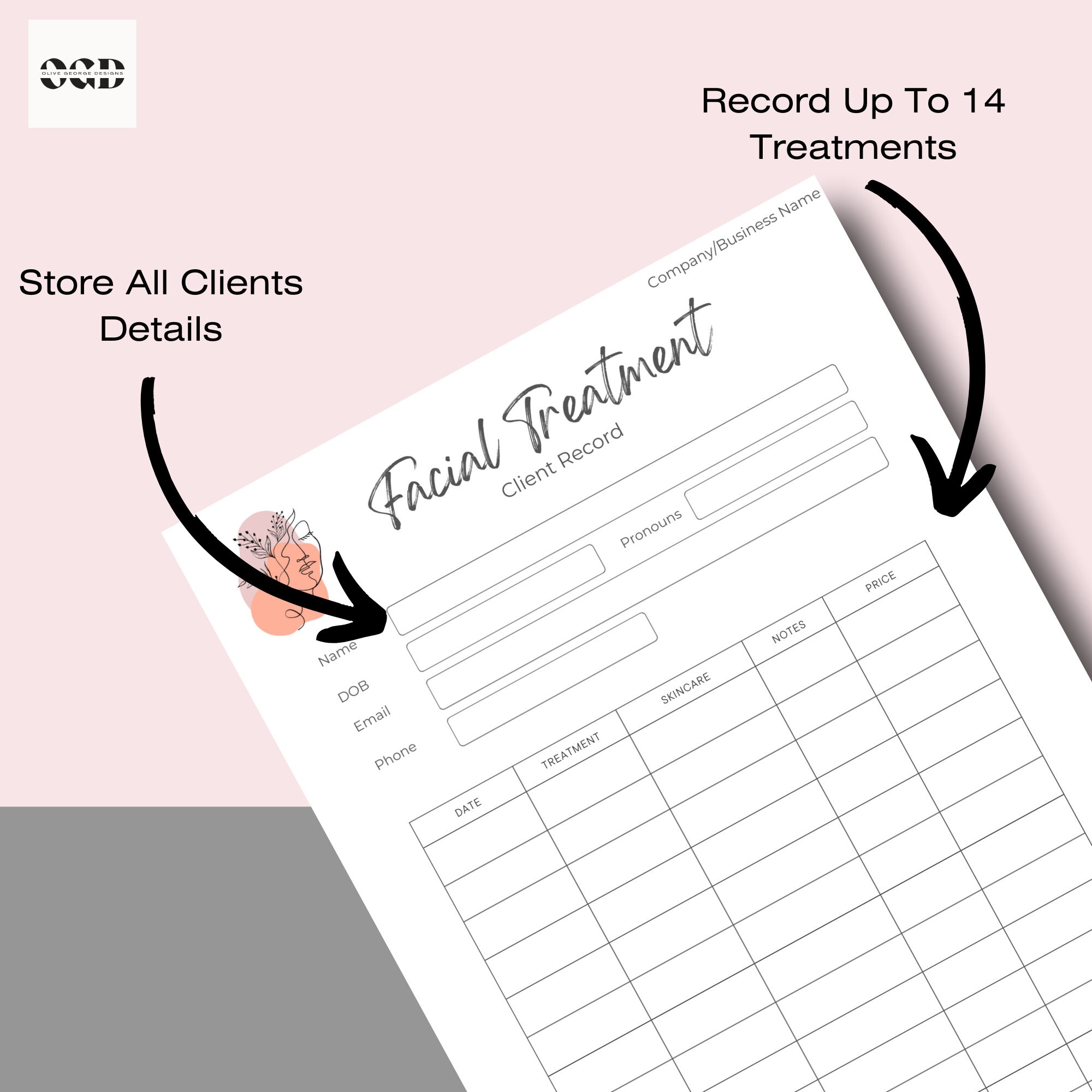 Advanced Facial Record Form - Editable Esthetician Templates, Printable ...