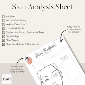 Skin Analysis Form | Editable Facial Template | Facial Treatment Form ...