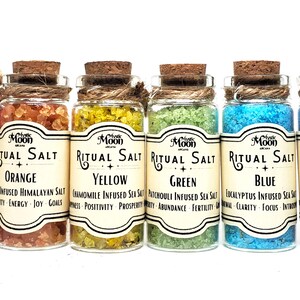 Ritual Salt Set: 9 10ml Jars of Colorful Salt for Spellwork and Rituals ...