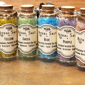 Ritual Salt Set: 9 10ml Jars of Colorful Salt for Spellwork and Rituals ...